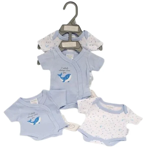 Premature Baby Boys Vest 2 Pack Whale Cute Design
